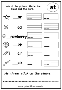 Letter s Beginning Blends - Splendid Moms