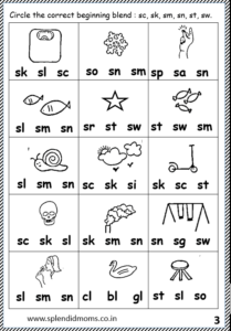 Letter s Beginning Blends - Splendid Moms