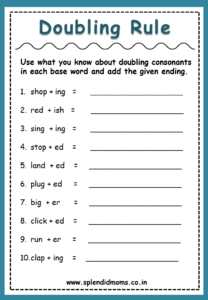 Doubling Rule English Spelling Rule - Splendid Moms