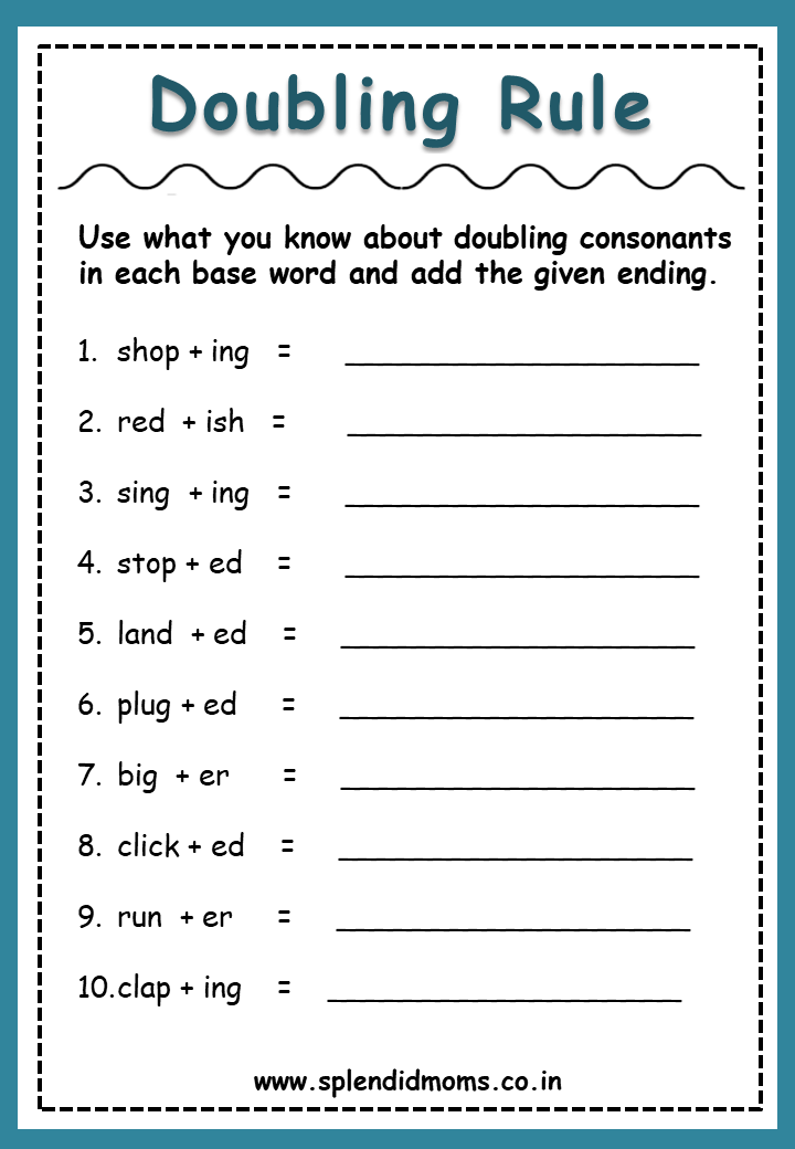 Doubling Rule English Spelling Rule Splendid Moms Doubling Rule English Spelling Rule Splendid Moms